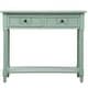Traditional Retro Blue Console Table with Two Drawers and Bottom Shelf ...
