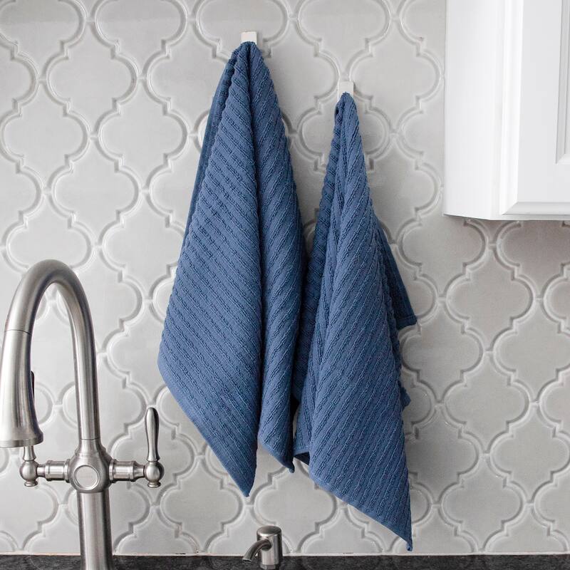 RITZ Royale Solid Cotton Kitchen Towels (Set of 2) - Overstock - 35692356