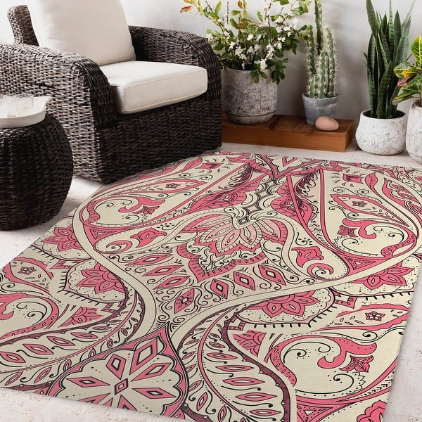 MAHAL PINK Outdoor Rug By Kavka Designs - Bed Bath & Beyond - 34349022