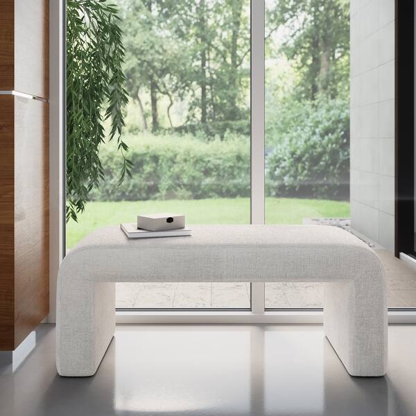 Sophia Modern Luxury Curved Upholstered Jacquard Bench by Jofran - Bed ...