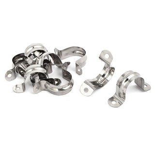 30mm Stainless Steel Pipe Strap Clip Fastener Holder 10pcs - Silver ...