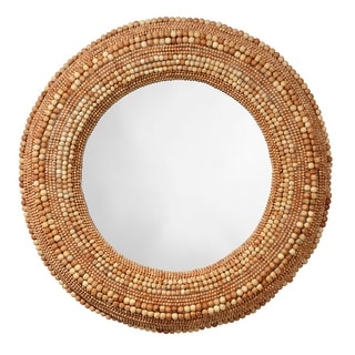 Jamie Young Strand Wood Beaded Round Wall Mirror - Bed Bath & Beyond ...