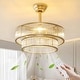 20" Glass Cover Ceiling Fan Light with Flush Mount Kit and Light Remote ...