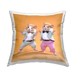 Stupell Two Hamsters Dancing Decorative Printed Throw Pillow Design by ...