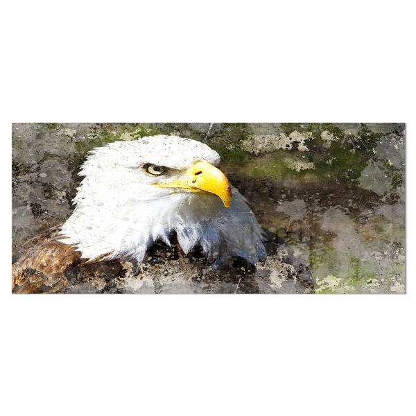 Designart 'Eagle Head with Textures' Animal Digital Art Metal Wall Art ...