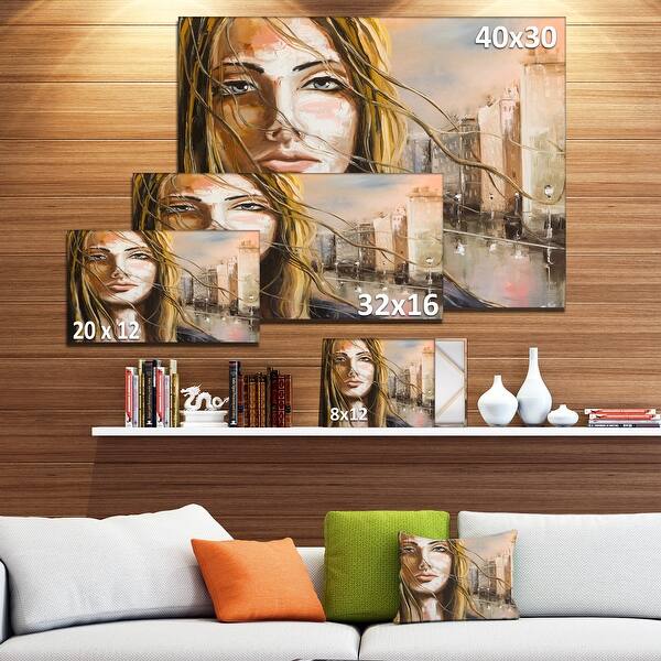 Designart "Woman Portrait I Want it All" Glamour Print on Wrapped ...