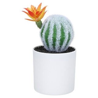 2.4" Dia Artificial Cactus Fake Flowering Cactus Decor Faux Succulents ...