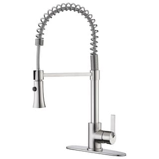 Modern European Brushed Nickel Residential Spring Kitchen Faucet - Bed ...