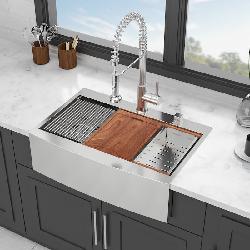 33 Drop in Farmhouse Sink Workstation - 33*22*10 Inch Kitchen Sink ...