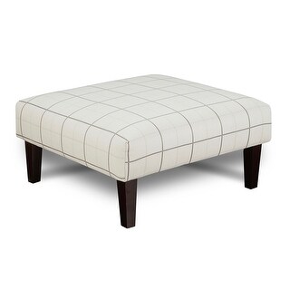 Windowpane Chalk Pattern Cushioned Square Cocktail Ottoman - Bed Bath ...