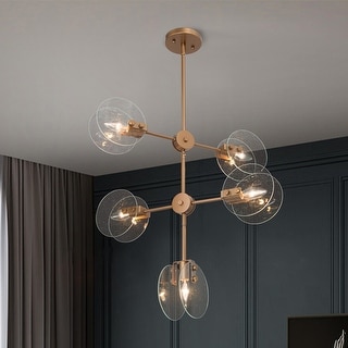 Glam 5-lights Gold Chandelier Pendant Hanging Rods Ceiling Light ...