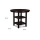 Gale 42 Inch Round Counter Dining Table, 2 Open Shelves, Dark Brown ...