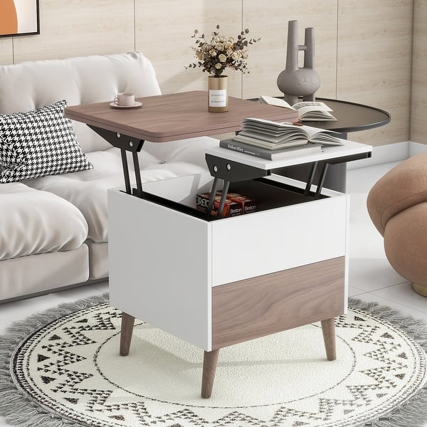 Modern Multi-functional Coffee Table Extendable with Storage & Lift Top ...