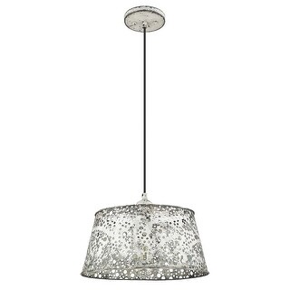 Iris Farmhouse Pendant Light – Adjustable Aged Ivory Metal Shade ...