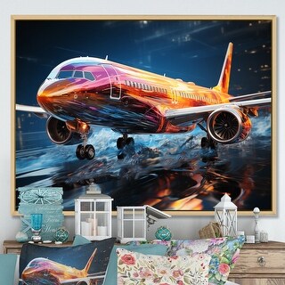 Designart "Colorful Plane In Translucent Ascension" Transportation ...