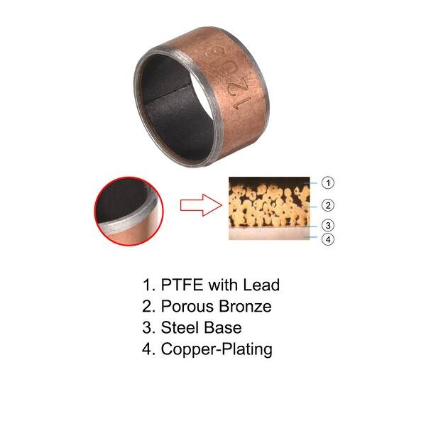 Sleeve(Plain) Bearings 12mm x 14mm x 8mm Wrapped Oilless Bushings 3Pcs ...