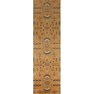 Orange & Rust Kazak Indian Runner Rug Handmade Wool Carpet - 2'6"x 12'0 ...