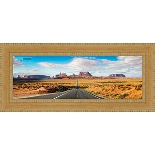 39x13 or Puzzle Traditional Antique Gold Complete Wood Panoramic Frame ...