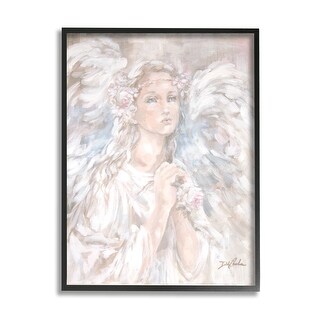 Stupell Traditional Heaven's Angel Prayer Vintage Spring Pink Floral ...