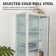 Tall Freestanding Fluted Glass Storage Cabinet with Glass Doors - Bed ...