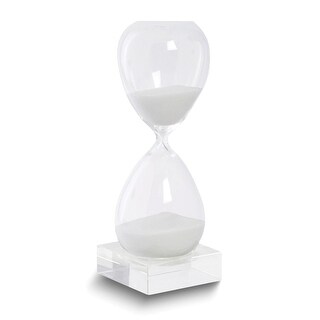 Curata White Sand Hand-Blown Glass 30-Minute Hourglass with Stand - Bed ...