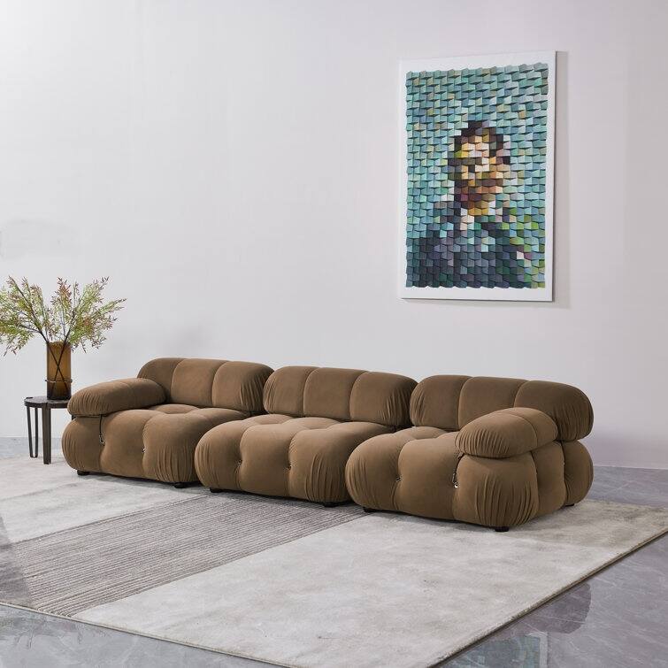 Belani 114'' Velvet Sofa - On Sale - Overstock - 40001636