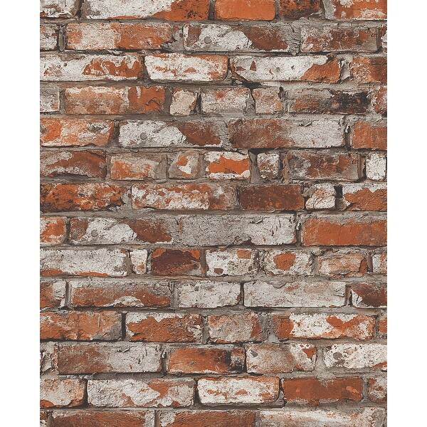 Seabrook Designs Tailor Faux Brick Prepasted Wallpaper - Bed Bath ...