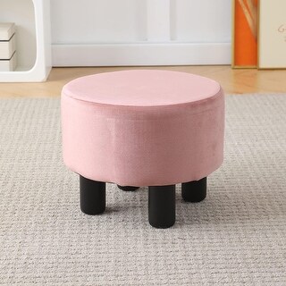 Foot Stool Round Footstool for Couch Desk Soft Step Stool,Pink - Pink ...