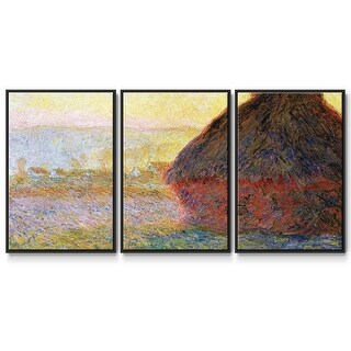 Grainstack at Sunset, 1891 - Multi Piece Framed Canvas - Bed Bath ...