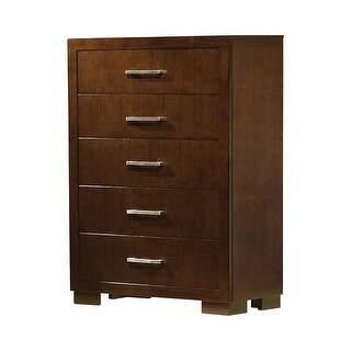 Bela 49 Inch 5 Drawer Tall Dresser Chest, Felt Lined, Silver Handles ...
