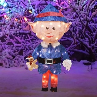 24" Rudolph 3D PreLit LED Yard Art Boy Elf - Bed Bath & Beyond - 43094219