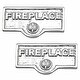 2 Switch Plate Tags FIREPLACE Name Signs Labels Chrome Brass ...