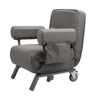 Folding Sofa Bed Fabric Recliner Armchair With Pillow Brake Wheels ...
