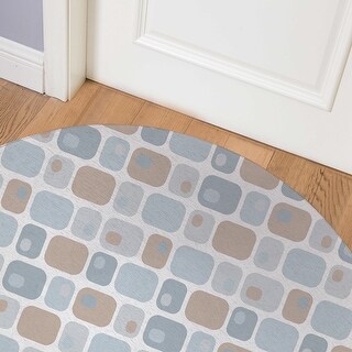 ROUNDED RECTANGLES LIGHT BLUE Doormat By Becky Bailey - Bed Bath ...