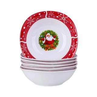 VEWEET Christmas Series Santa Claus Dinnerware Set, Service for 6 - Bed ...