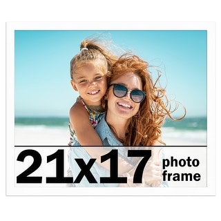21x17 Frame White Solid Wood Picture Frame Includes UV Acrylic Shatter ...