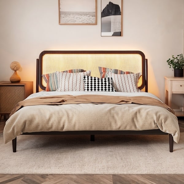 wood border bed frame