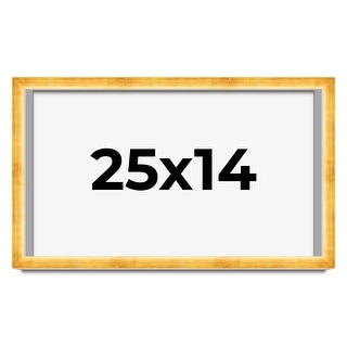 25x14 Shadow Box Frame Gold | 1.625 Inches Deep Real Wood Traditional ...