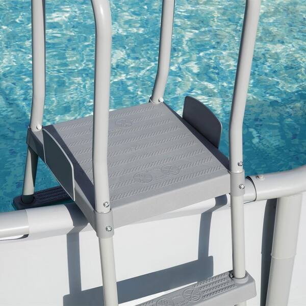 Bestway 52 In Steel Pool Ladder w/ 9x36-Inch Vinyl Ladder Mat (2 Pack ...