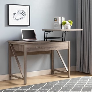 Home Office Desk, Lift- Top Desk with Drawer, USB/Power Outlet - Bed ...