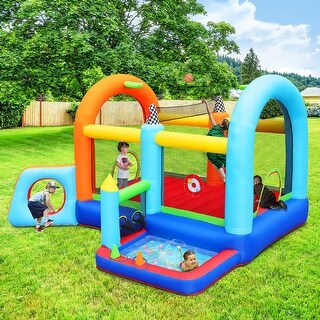 Inflatable Jumper Bounce House with Splash Pool and Heavy Duty Blower ...