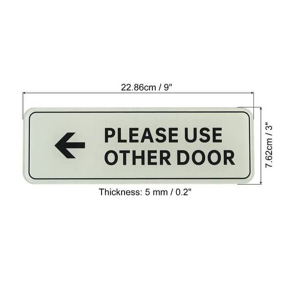 Please Use Other Door Left Arrow Sign, Acrylic Self Adhesive Door ...