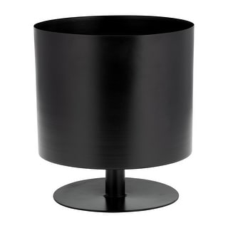 Black Modern Industrial Metal Planter Pot on Short Stand - Bed Bath ...