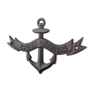 Rustic Crews Quarters Anchor Metal Sign for Nautical Home Decor - 1" L ...
