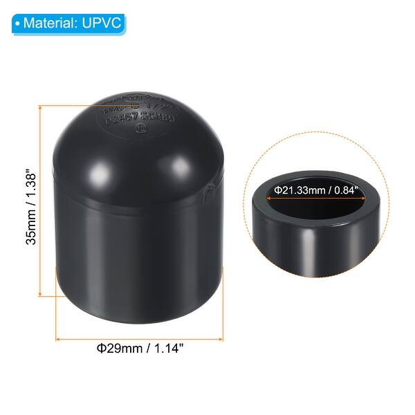 1/2" UPVC Pipe End Cap Fitting, 4 Pack Plug Socket Adapter Smooth ...
