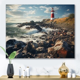 Designart "Canada Eastern Lighthouse I" Nautical & Beach Canvas Prints ...