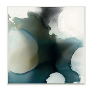 Stupell Ink Blot Abstraction Dark Grey Blue Distorted Shapes Wood Wall ...