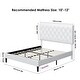 Upholstered Platform Bed Frame with Button Tufted Headboard, Faux ...