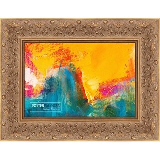 11x8 Ornate Antique Gold Complete Wood Picture Frame with UV Acrylic ...