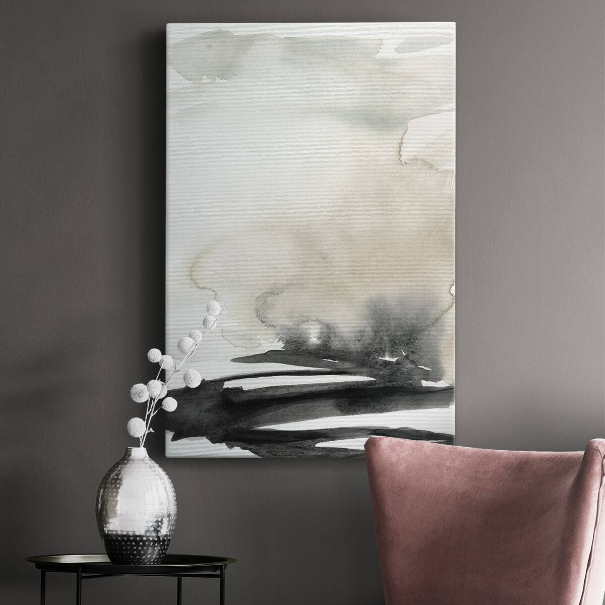 Ebony Horizon Triptych I Premium Gallery Wrapped Canvas Ready To Hang